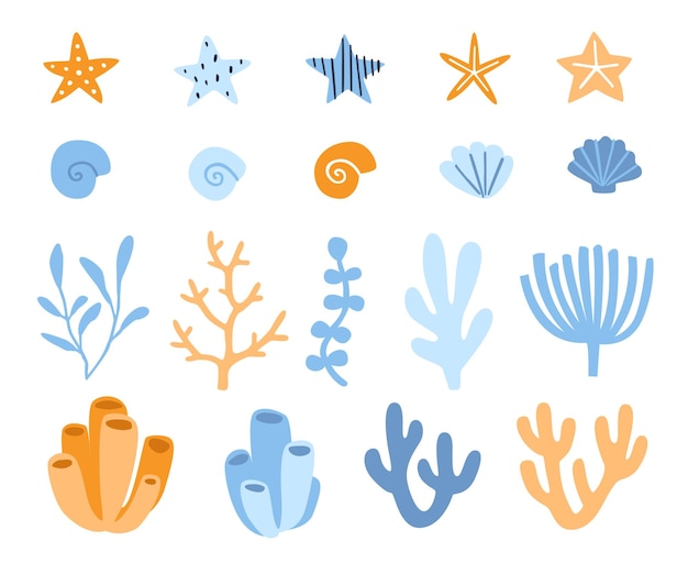 Vibrant Marine Life Motifs: A Diverse Collection of Nautical Symbols ...