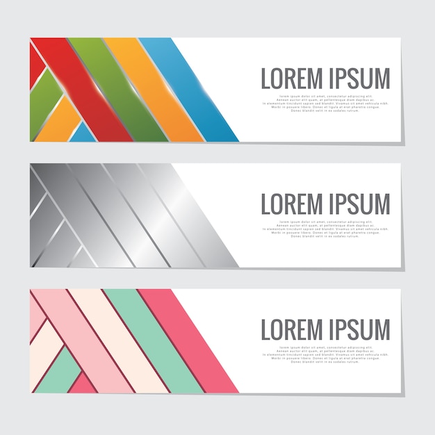Vibrant Geometric Banners with Colorful Stripes and Angles | Jiffy Designs
