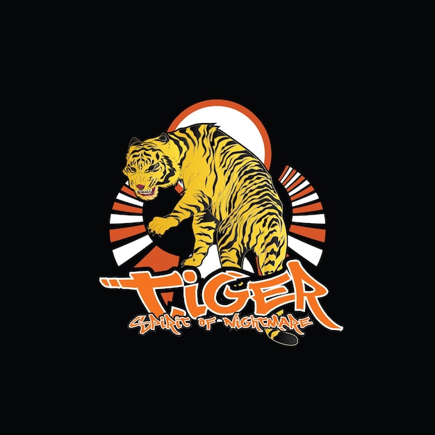 Majestic Tiger Emblem with Vibrant Stripes and Burst | Jiffy Designs