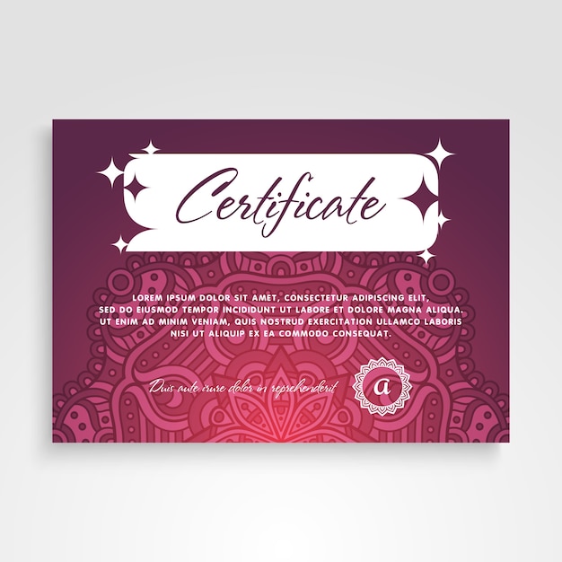 Ornate Vintage Certificate Design with Floral Accents and Ribbon ...
