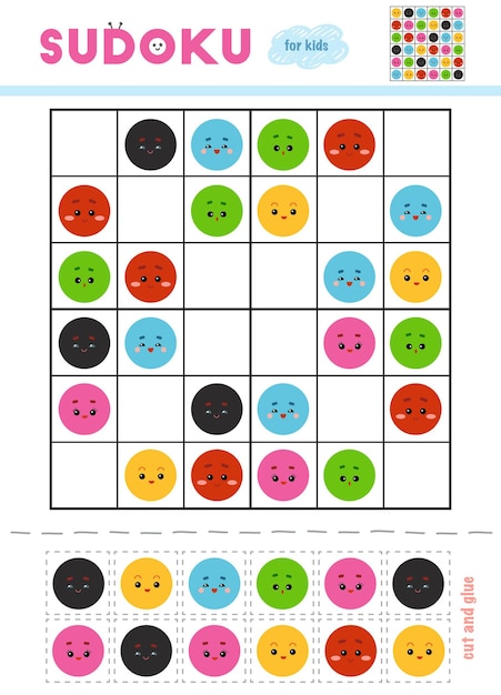 Vibrant Sudoku Grid with Cheerful Emoji Faces | Jiffy Designs