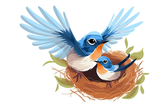 Vibrant Bluebirds Nesting in Lush Foliage | Jiffy Designs