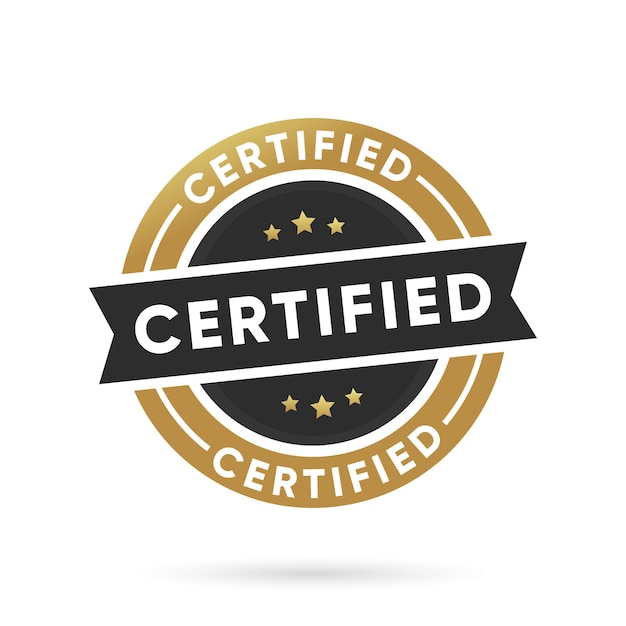 Striking Certified Emblem with Elegant Ribbon Design | Jiffy Designs