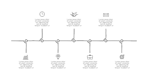 Minimalist Timeline with Iconic Illustrations and Descriptive Text ...