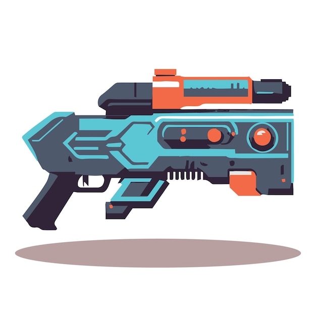 Futuristic Blaster Rifle with Sleek Design and Vibrant Colors | Jiffy ...