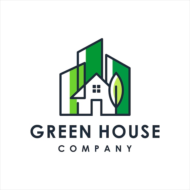 Vibrant Green Building Icon with Organic Shapes | Jiffy Designs