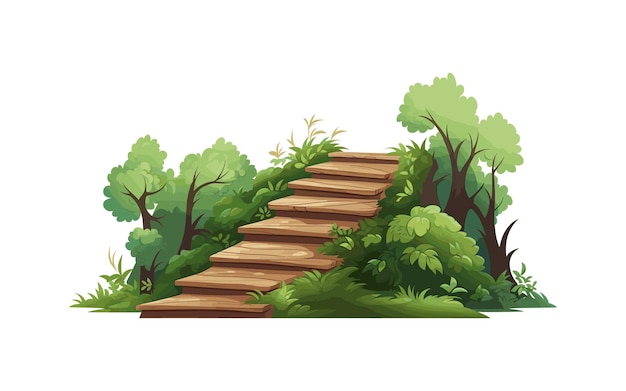 Wooden Path Through Lush Green Foliage and Trees | Jiffy Designs