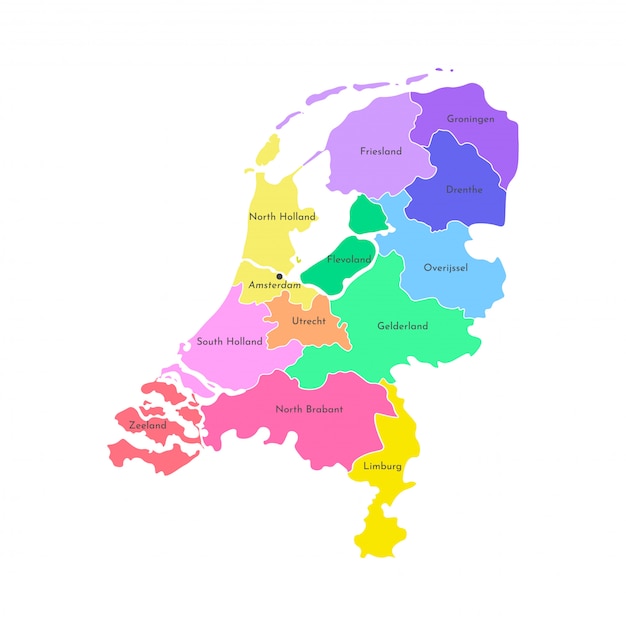 Vibrant Map of Colorful Provinces in the Netherlands | Jiffy Designs