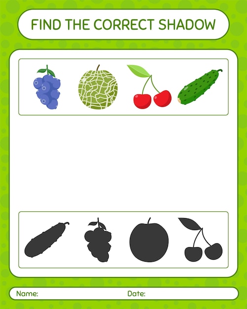 Matching Shadows of Vibrant Fruits and Vegetables | Jiffy Designs