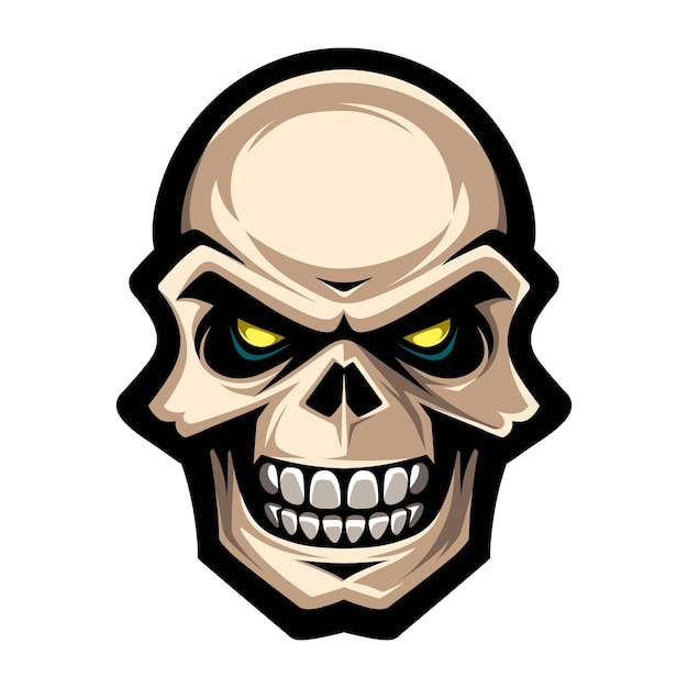 Menacing Skull with Glowing Eyes: A Captivating Graphic Design | Jiffy ...