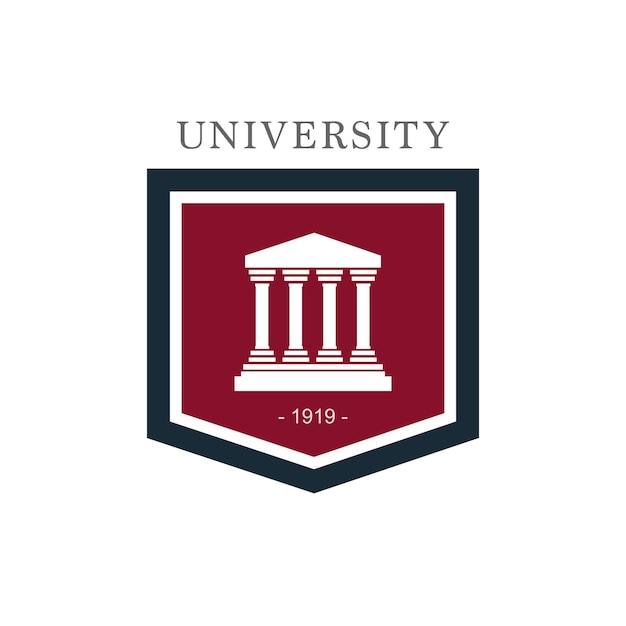 Elegant University Crest with Classic Columns and Year | Jiffy Designs