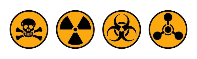 Striking Hazard Symbol Collection: Skull, Radiation, Biohazard, and ...