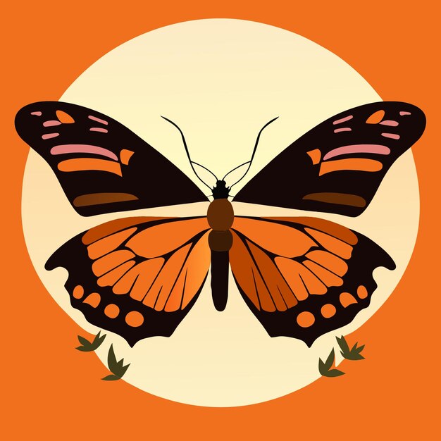 Vibrant Monarch Butterfly Against Sunset Sky | Jiffy Designs