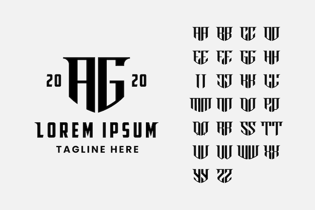 Stylized Monogram Logo with Bold Geometric Patterns and Text | Jiffy ...