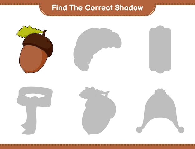 Charming Acorn Silhouette Matching Game | Jiffy Designs