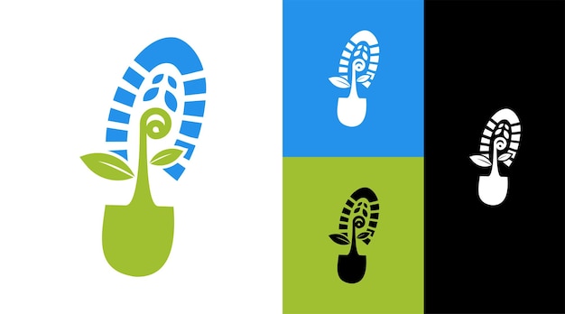 Stylized Footprint Silhouettes with Leaf and Tree Motifs | Jiffy Designs