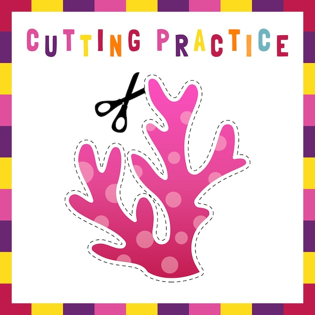 Vibrant Coral Cutting Practice for Kids | Jiffy Designs