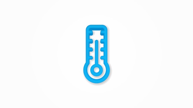 Vibrant Blue Thermometer Icon on White Background | Jiffy Designs