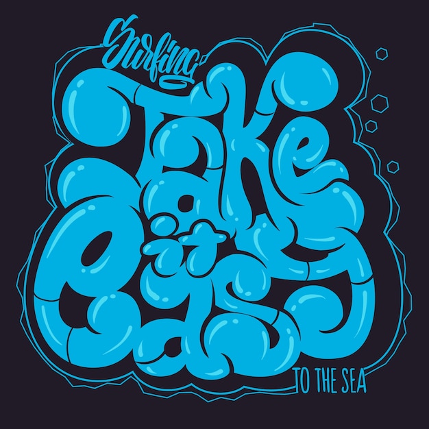 Vibrant Underwater Lettering Design with Bubbles | Jiffy Designs