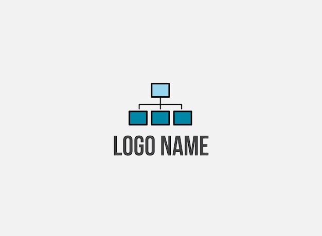 Minimalist Organizational Hierarchy Logo with Stacked Boxes | Jiffy Designs