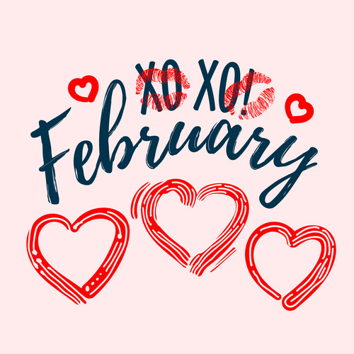 Handwritten, Xo Xo February, Lettering Message. February Welcome Quote ...