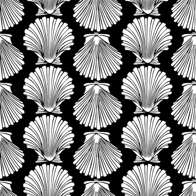 Captivating Monochrome Shell Pattern | Jiffy Designs