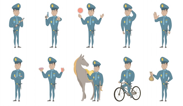 Diverse Collection of Cheerful Police Officer Illustrations | Jiffy Designs