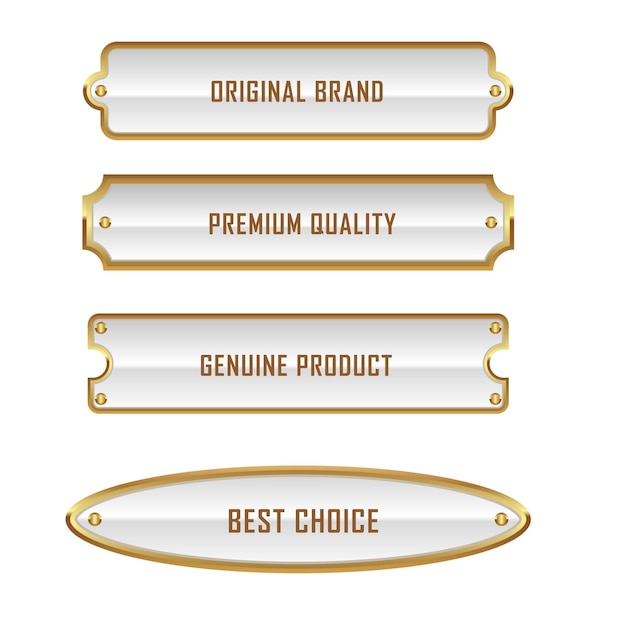 Elegant Golden Branded Badges with Textured Backgrounds | Jiffy Designs