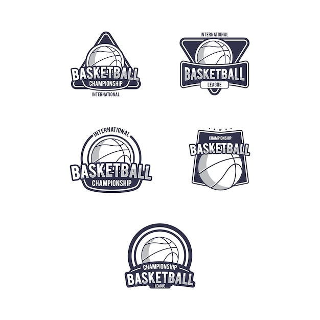 Diverse Collection of Stylized Basketball Insignia and Emblems | Jiffy ...