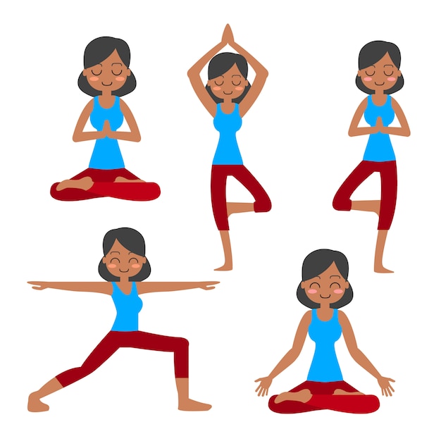 Yoga Poses Collection with Diverse Women Characters | Jiffy Designs