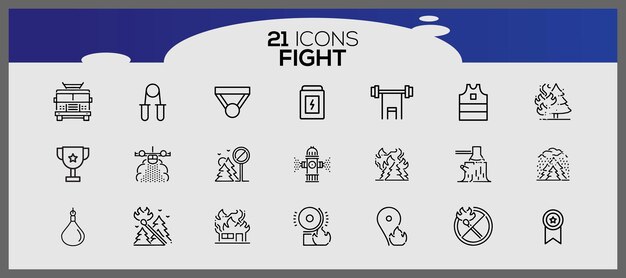 Diverse Fight-Themed Icons Depict Strength and Competition | Jiffy Designs