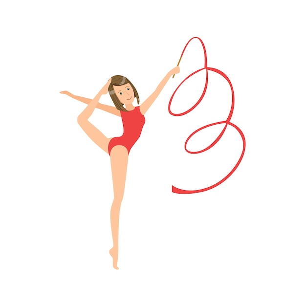 Graceful Gymnast Performing Rhythmic Ribbon Routine | Jiffy Designs