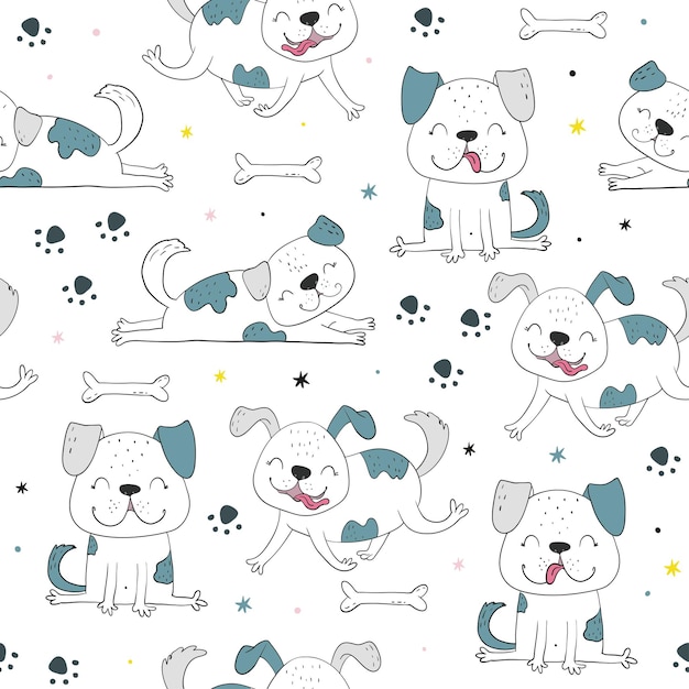 Playful Pups and Pawprints: A Delightful Dog-Themed Pattern | Jiffy Designs