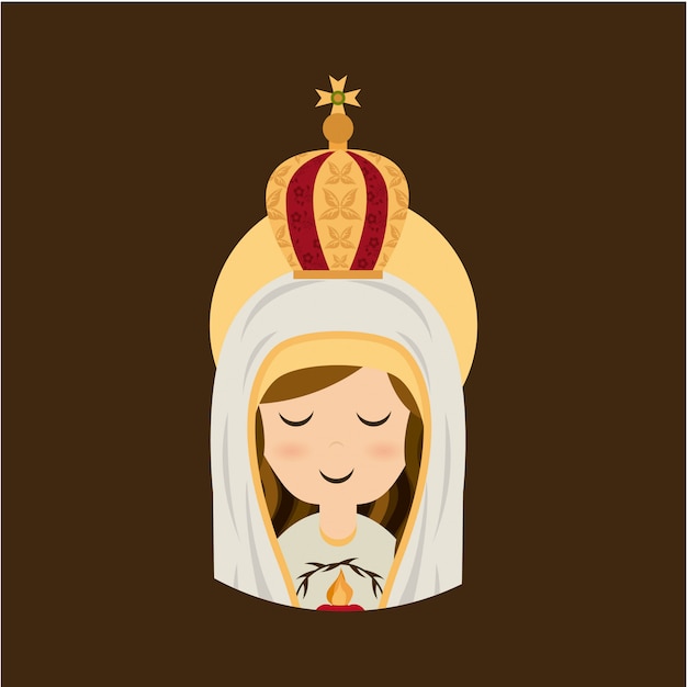 Elegant Depiction of the Virgin Mary in Regal Attire | Jiffy Designs
