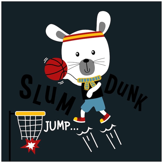 Adorable Bunny Slam Dunking a Basketball | Jiffy Designs