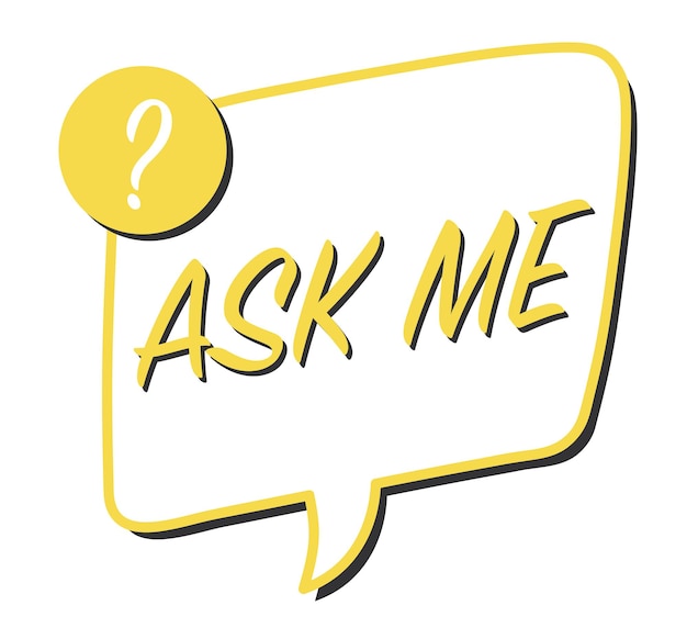 Vibrant Yellow Speech Bubble with Curious Question Mark | Jiffy Designs