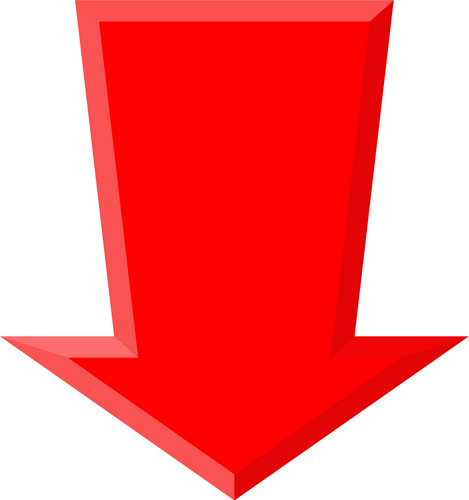 Red Down Arrow. Vector Illustration Isolated On White Background ...