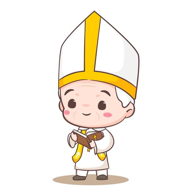Adorable Cartoon Bishop in Cheerful Ecclesiastical Attire | Jiffy Designs