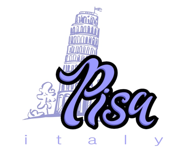 Iconic Pisa Tower with Elegant Calligraphic Text | Jiffy Designs