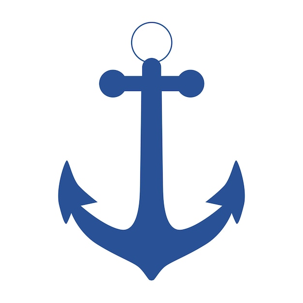 Iconic Navy Blue Anchor with Thick Outline and Ring | Jiffy Designs