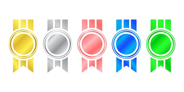 Vibrant Ribbon Emblem Collection with Diverse Color Schemes | Jiffy Designs