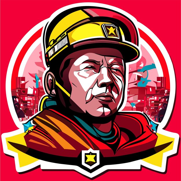 Heroic Firefighter Portrait in Bold Retro Style | Jiffy Designs