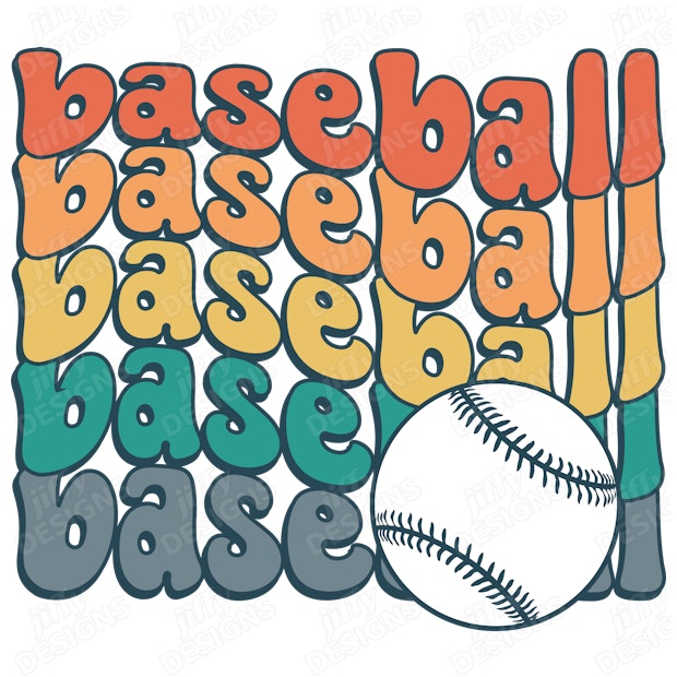 'Baseball' Retro-Inspired Layered Typography with Vintage Ball ...