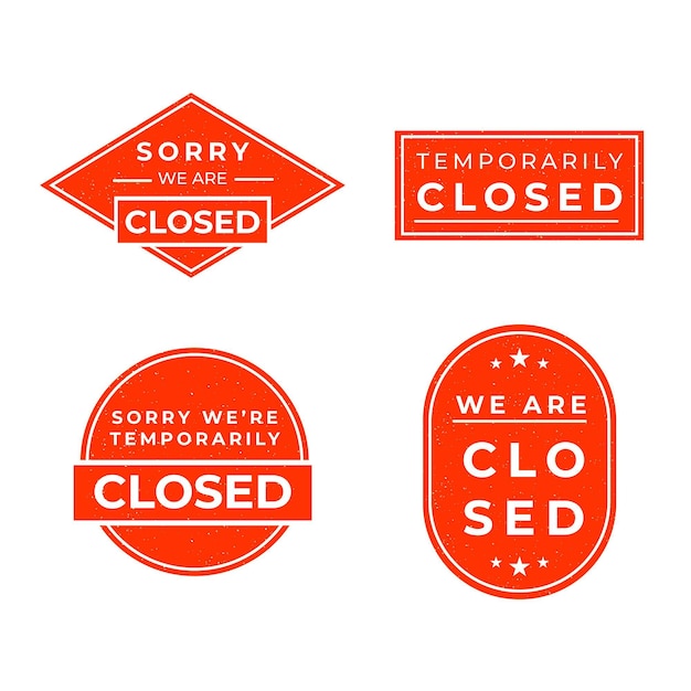 Vibrant Collection of Temporary Closure Signage in Red | Jiffy Designs