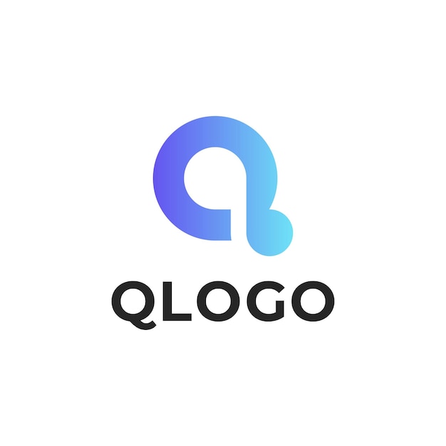 Minimalist Blue and White Q-Shaped Logo Design | Jiffy Designs