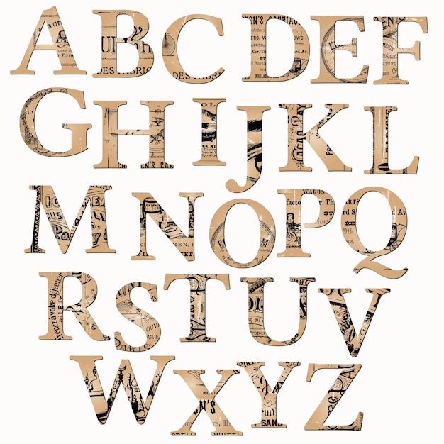 Rustic Alphabet: Vintage Wood and Nature Inspired Letters | Jiffy Designs
