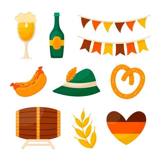 Vibrant Oktoberfest Celebration Icons and Symbols | Jiffy Designs