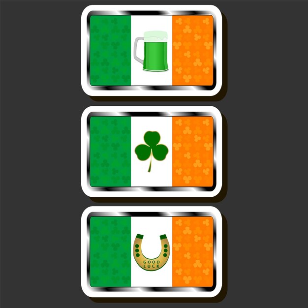 Vibrant Irish Flag Motifs in Rectangular Frames | Jiffy Designs