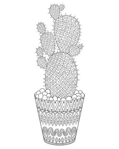 Zentangle Cactus Vector Illustration. Hand Drawn Outline Desert Plant ...