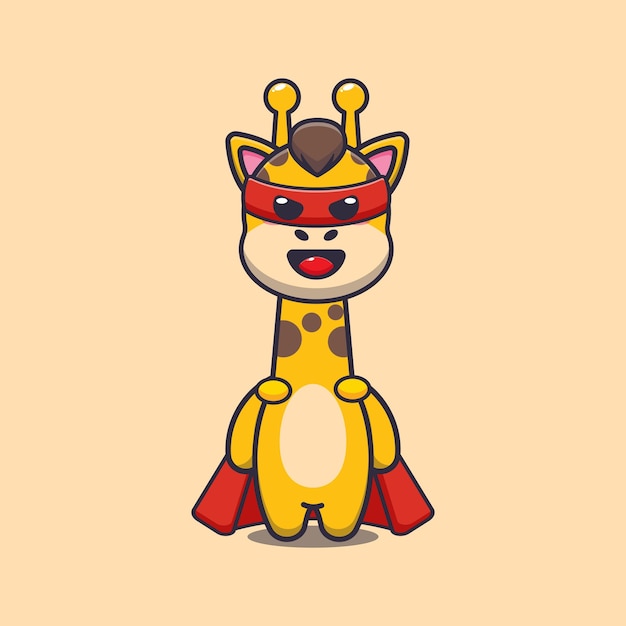 Cheerful Giraffe Superhero in Vibrant Cartoon Style | Jiffy Designs